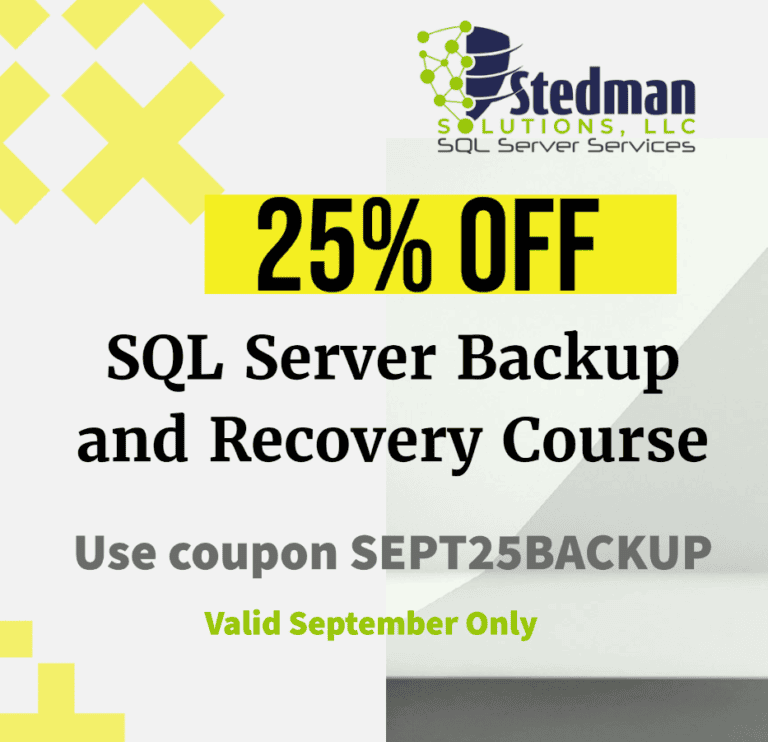 Steve Stedman - Freelance SQL Server Consultant